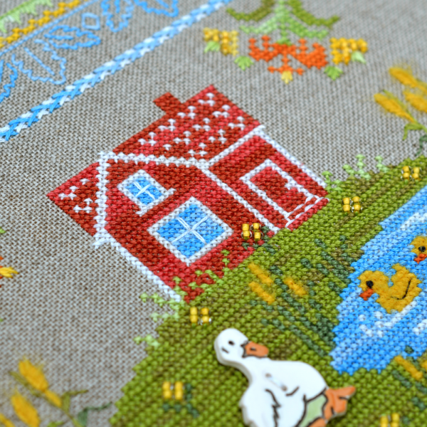 Tela Artis Counted Cross Stitch – On the pond – Enid's Collection